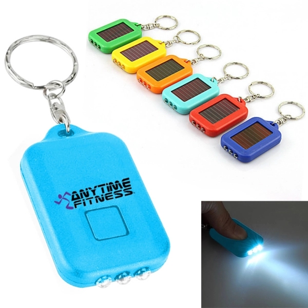 Solar LED Flashlight Keychain