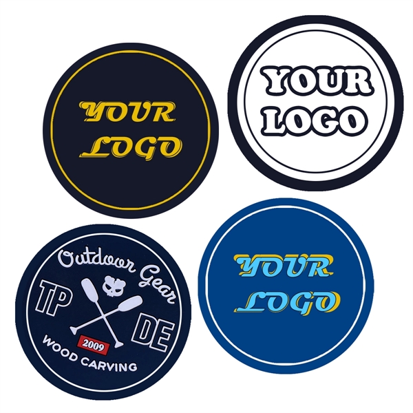 Full Color PVC Rubber Round Insulation Coaster