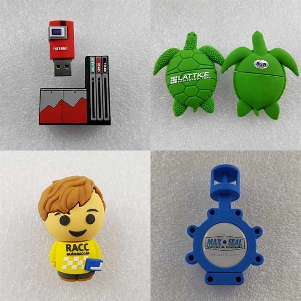 Customized PVC Rubber Shape USB Memory Flash Drive