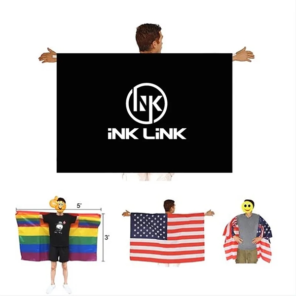 3' X 5' Wearable Spirit Body Flag Cape With Sleeves