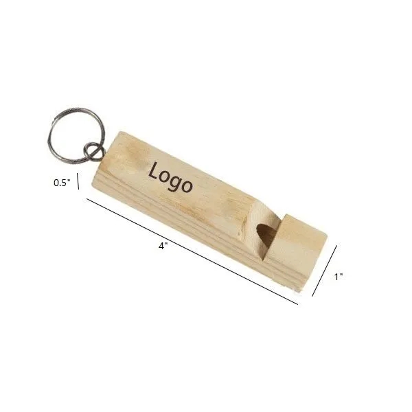 Wood Train Whistle Key Chain