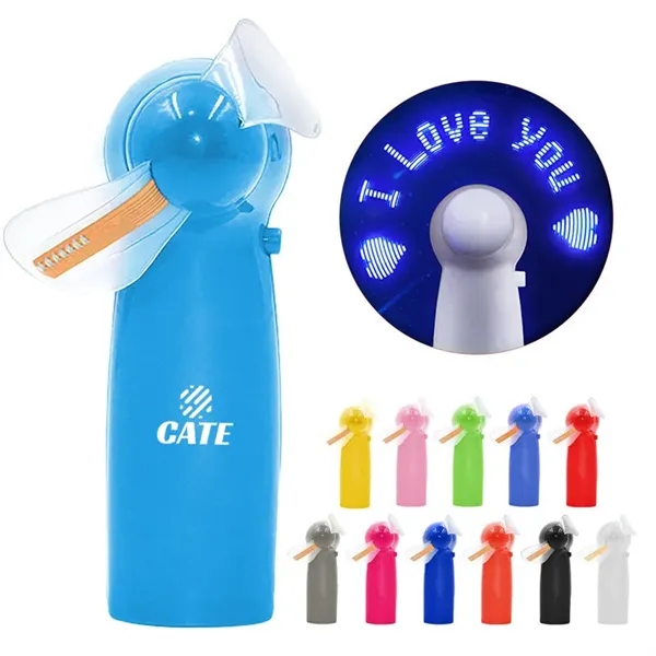 LED Mini Flash Message Fan with Batteries