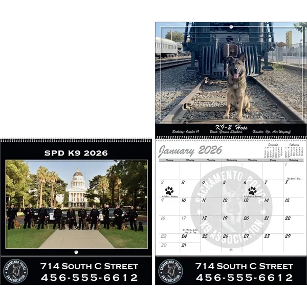 Custom 12-Month Appointment Calendar with Drop Ad Back Cover