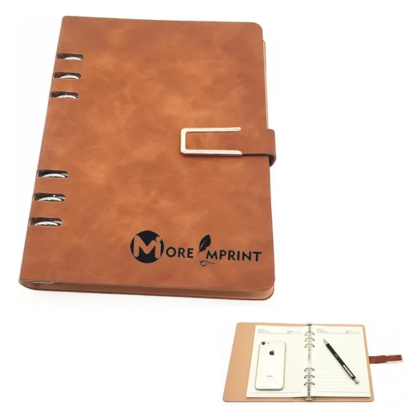 A5 PU faux leather loose-leaf magnetic buckle notebook
