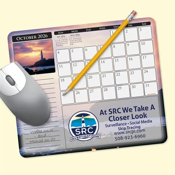 MousePaper® Calendar 12 Month (Landscape) Mouse Pad