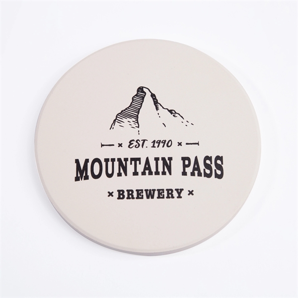 Custom Round Ceramic Coasters w/ 1 Color Imprint