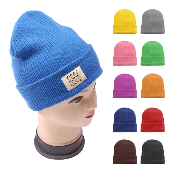 Patch Knit Beanie